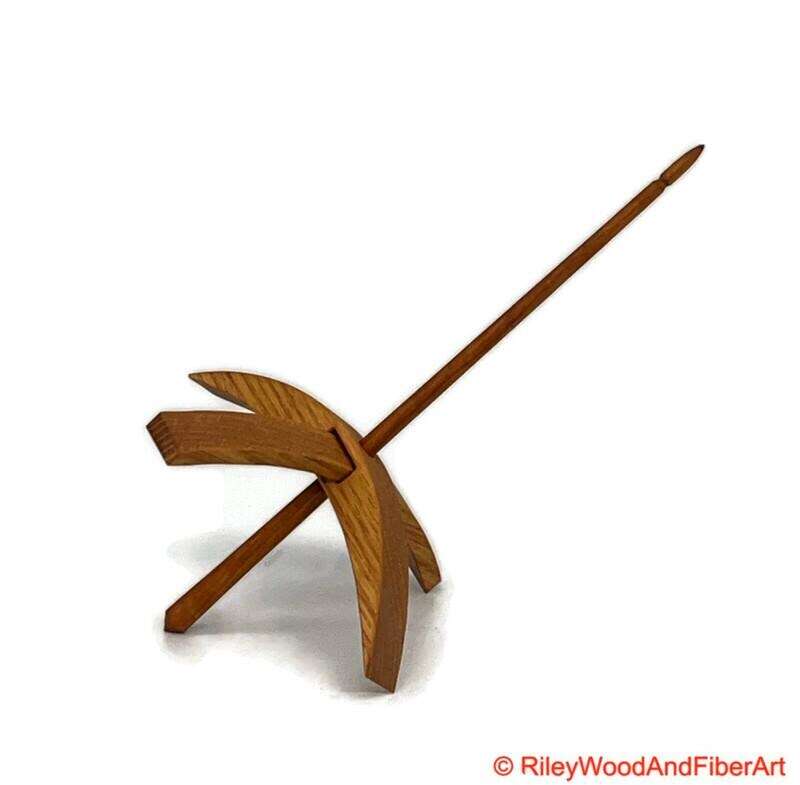 Mega Turkish Drop Spindle - Rift Sawn White Oak Whorl with Cherry ...