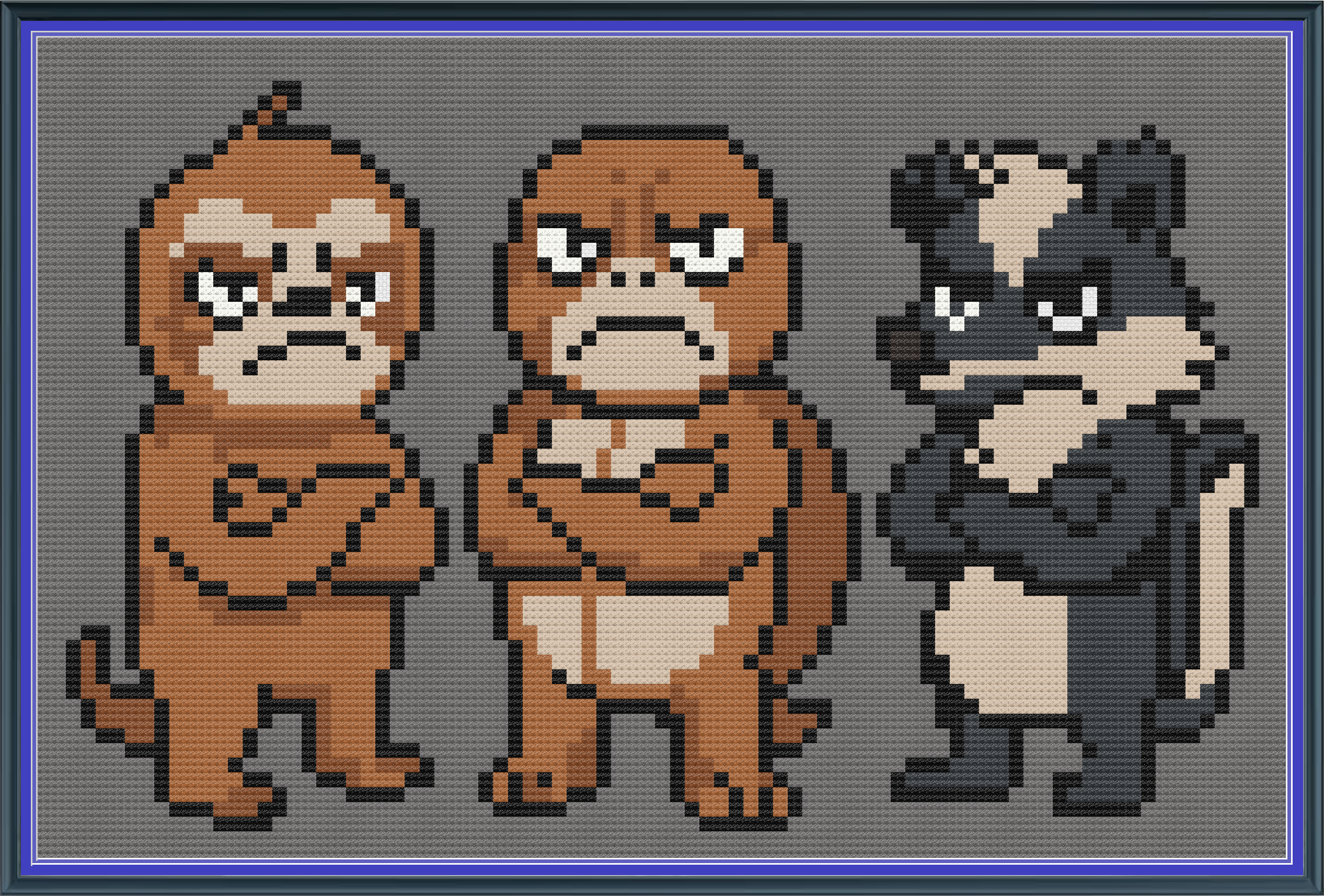 Riley Wood and Fiber Art - Skunk Tortoise and Sloth with Attitude© - O