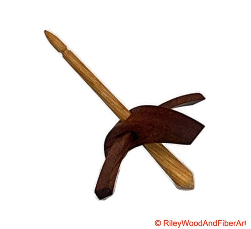 Mini Turkish Drop Spindle - Red Gum Whorl with Hickory Shaft – Riley ...